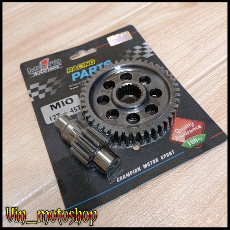Jual gear gigi rasio ratio Mio moto 1 racing ukuran 12 + 44 12 + 45 ...
