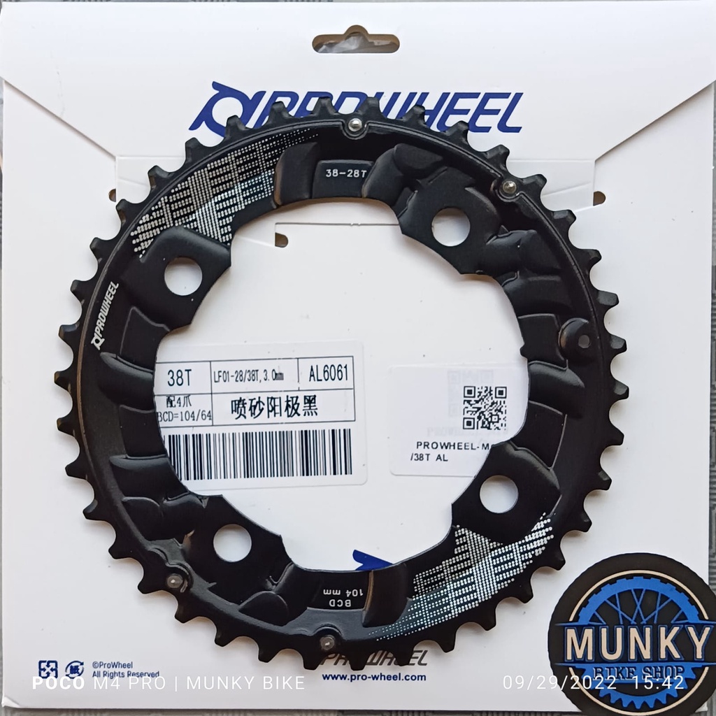 Jual Chainring Prowheel 36T 38T 42T 32T 44T BCD 104 BCD untuk double ...