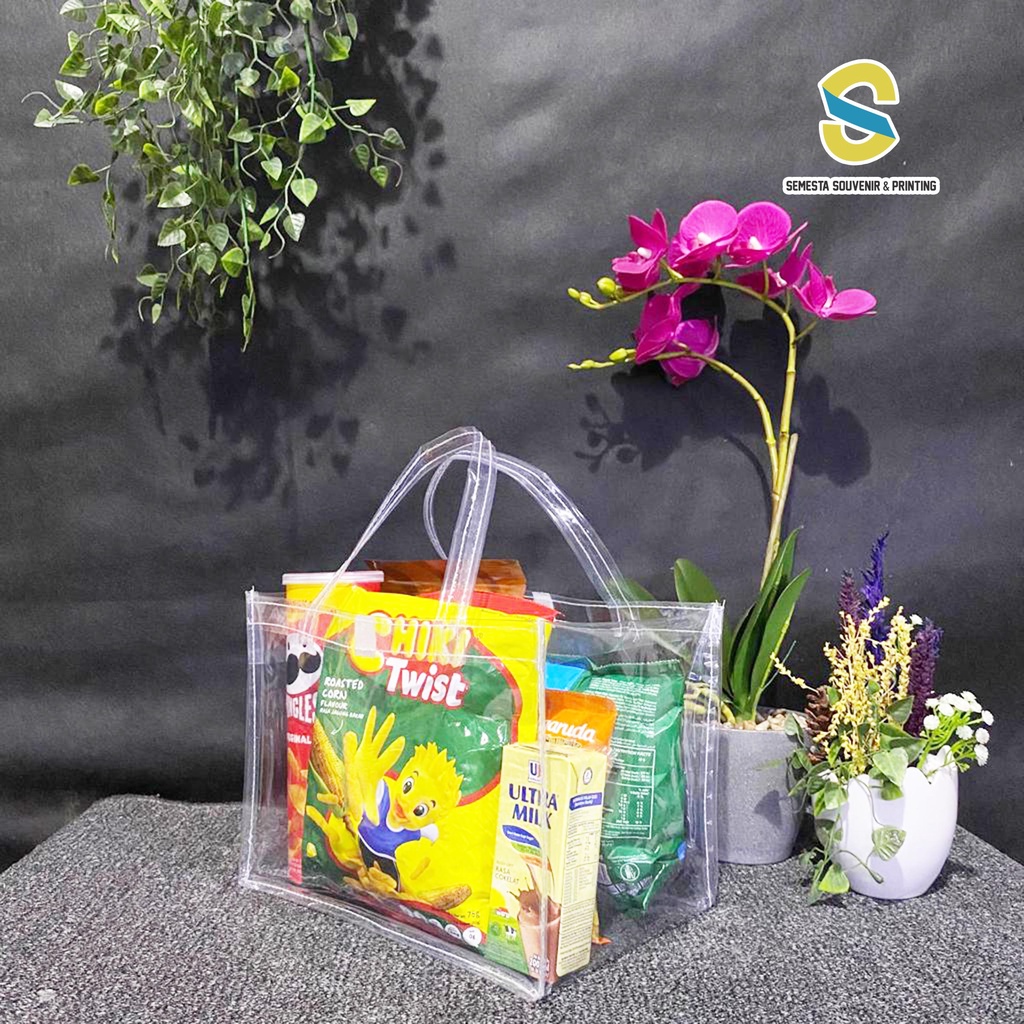 Jual Tas Tenteng Mika Transparant READY STOK tas hampers transparan ...