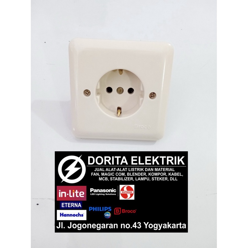 Jual BROCO 5511U New Gee Socket Outlet 16A 250V Cream - Stop Kontak ...