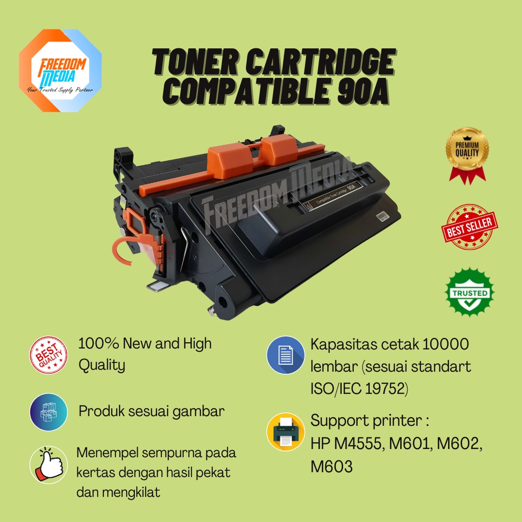 Jual Toner Cartridge Compatible CE390A 90A-Printer LaserJet HP M4555 ...