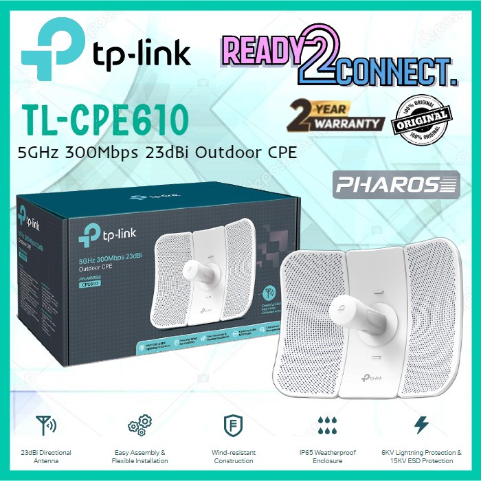 Jual TPLINK CPE610 300Mbps 5GHz 23dBi Outdoor | Shopee Indonesia