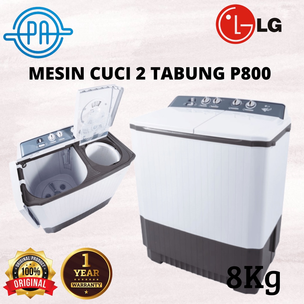 Jual MESIN CUCI 2 TABUNG 8KG LG P8000 8KG / P8000N | Shopee Indonesia