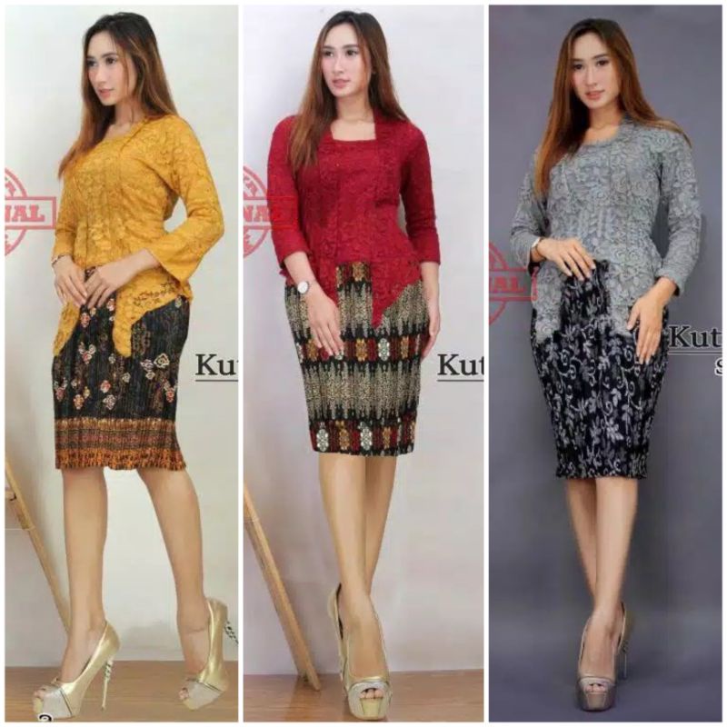 Jual Promo!!! Kebaya Kutubaru Brokat Kebaya modern Setelan Kebaya Kutu Baru Pendek Kebaya Brokat ...