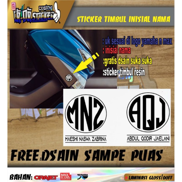 Jual sticker custom timbul buat penganti logo yamha n max/aerox. custom ...