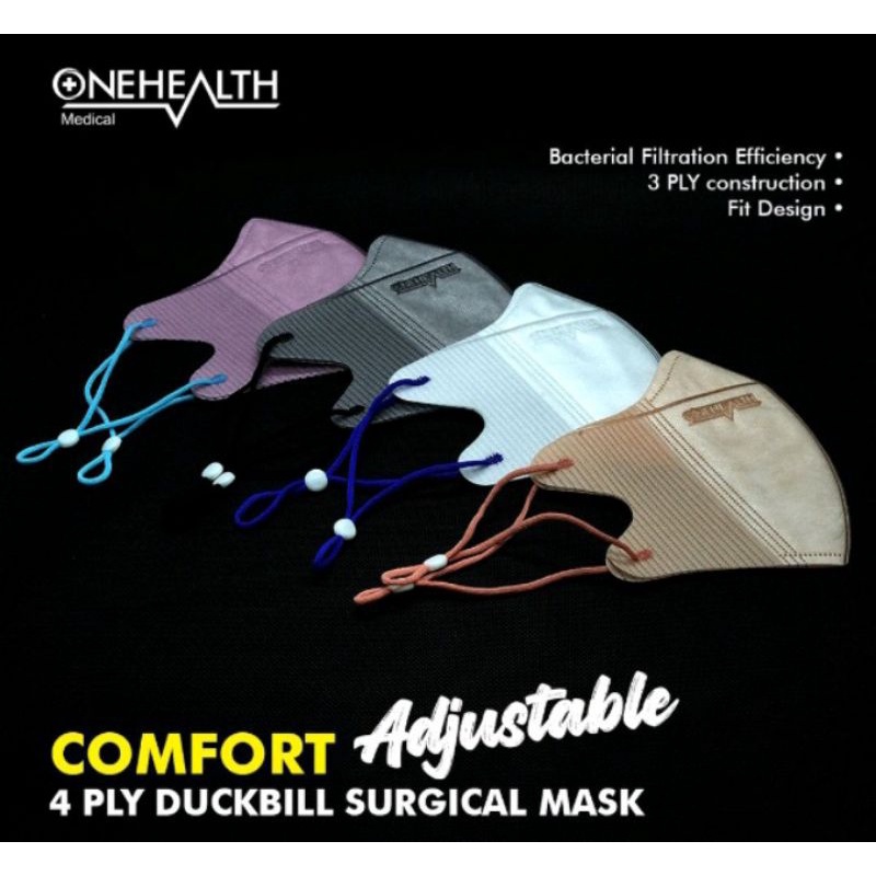 Jual Onehealth MASKER MEDIS ADJUSTABLE COMFORT DUCKBILL MODEL 4 PLY ...
