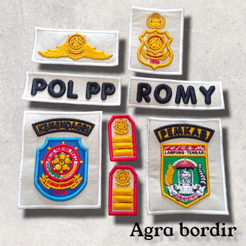 Jual bordir logo timbul pol pp krem request | Shopee Indonesia