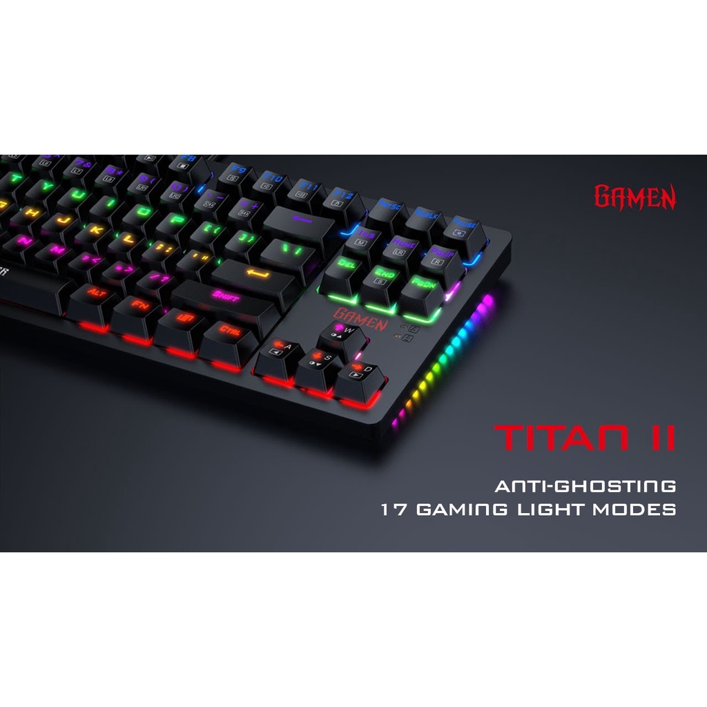 Jual KEYBOARD GAMING GAMEN TITAN II MECHANICAL RGB | Shopee Indonesia