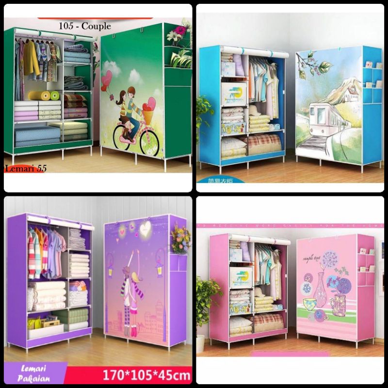 Jual LEMARI PORTABLE 2 SISI SHENAR lemari portable double lemari ...