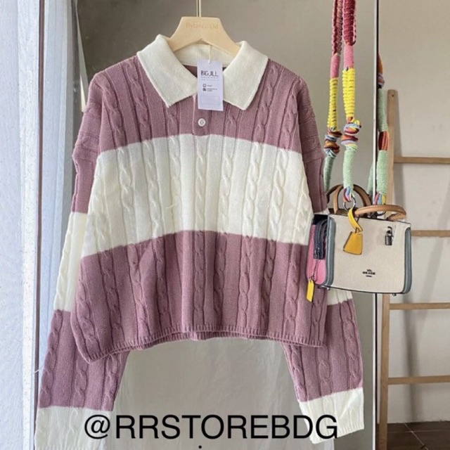 Jual CROP TOP CABLE SWEATER RAJUT PREMIUM/SWETER CROP TOP RAJUT ...