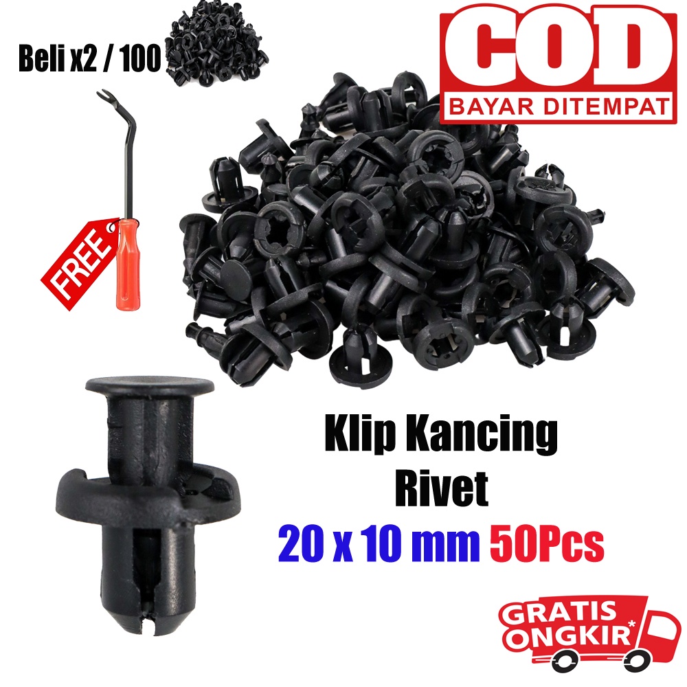 Jual BAUT RIVET UNIVERSAL - Klip Kancing Plastic Car Buckle Rivet 20 x ...