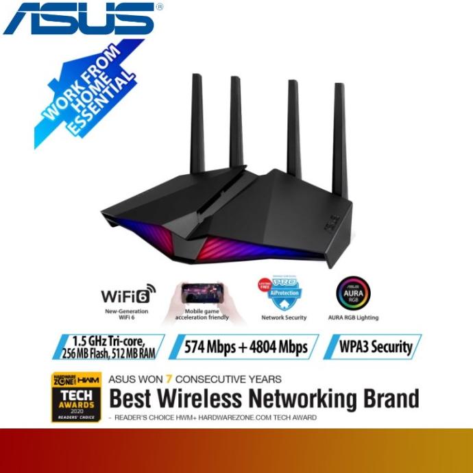 Jual Asus RT-AX82U | AX5400 Dual Band WiFi 6 Gaming Router | Shopee Indonesia