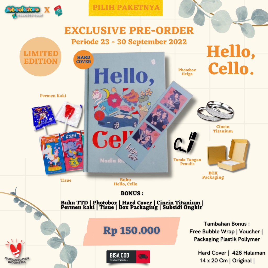 Jual [ READY STOK ] Novel Hello Again Cello / Hello Cello / Hilmy Milan ...