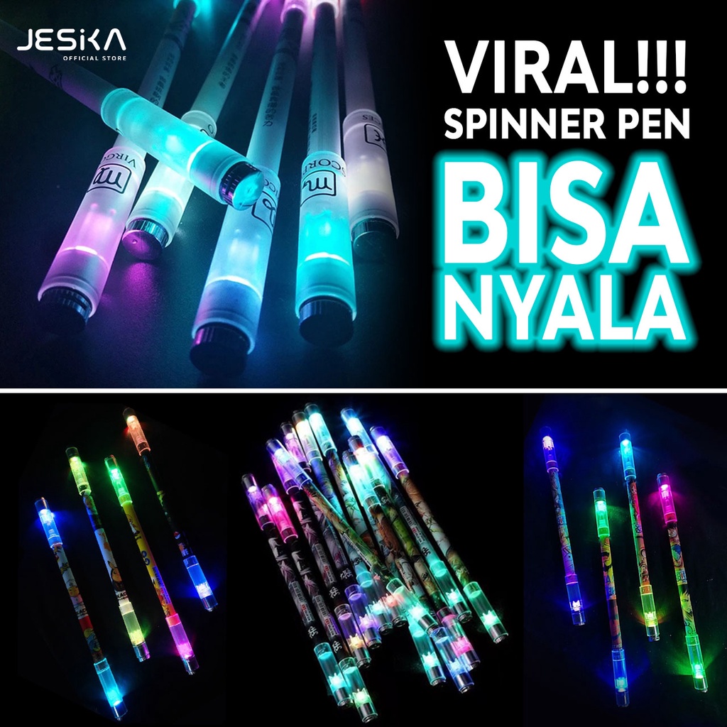 Jual [DENGAN LED] Spinning pen pena spinner led balance anime lampu ...
