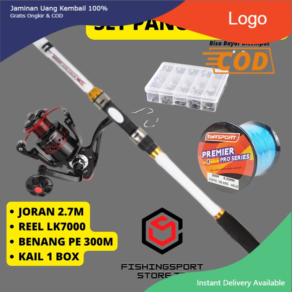 Jual Paket Alat Mancing Joran Stik Tongkat 2.7 Meter Reel Gulungan ...