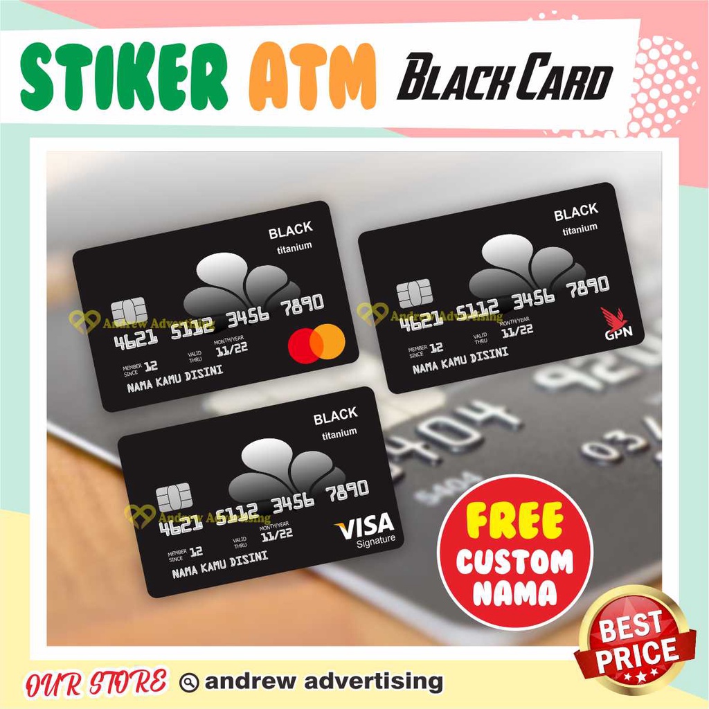 Jual BLACK CARD | GARSKIN / STIKER KARTU ATM / SKIN KARTU ATM / DEBIT ...