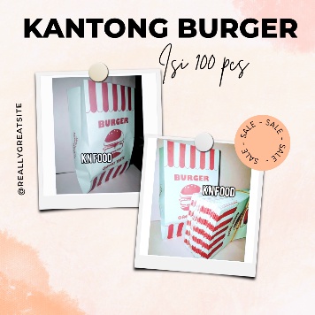 Jual KANTONG KEMASAN BURGER MERAH PUTIH 100 PCS | Shopee Indonesia