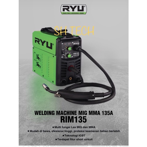 Jual MESIN LAS MIG MMA RIM135 RIM 135 A RYU GASLESS TRAVO LAS CO TANPA GAS JAPAN TECHNOLOGY ...
