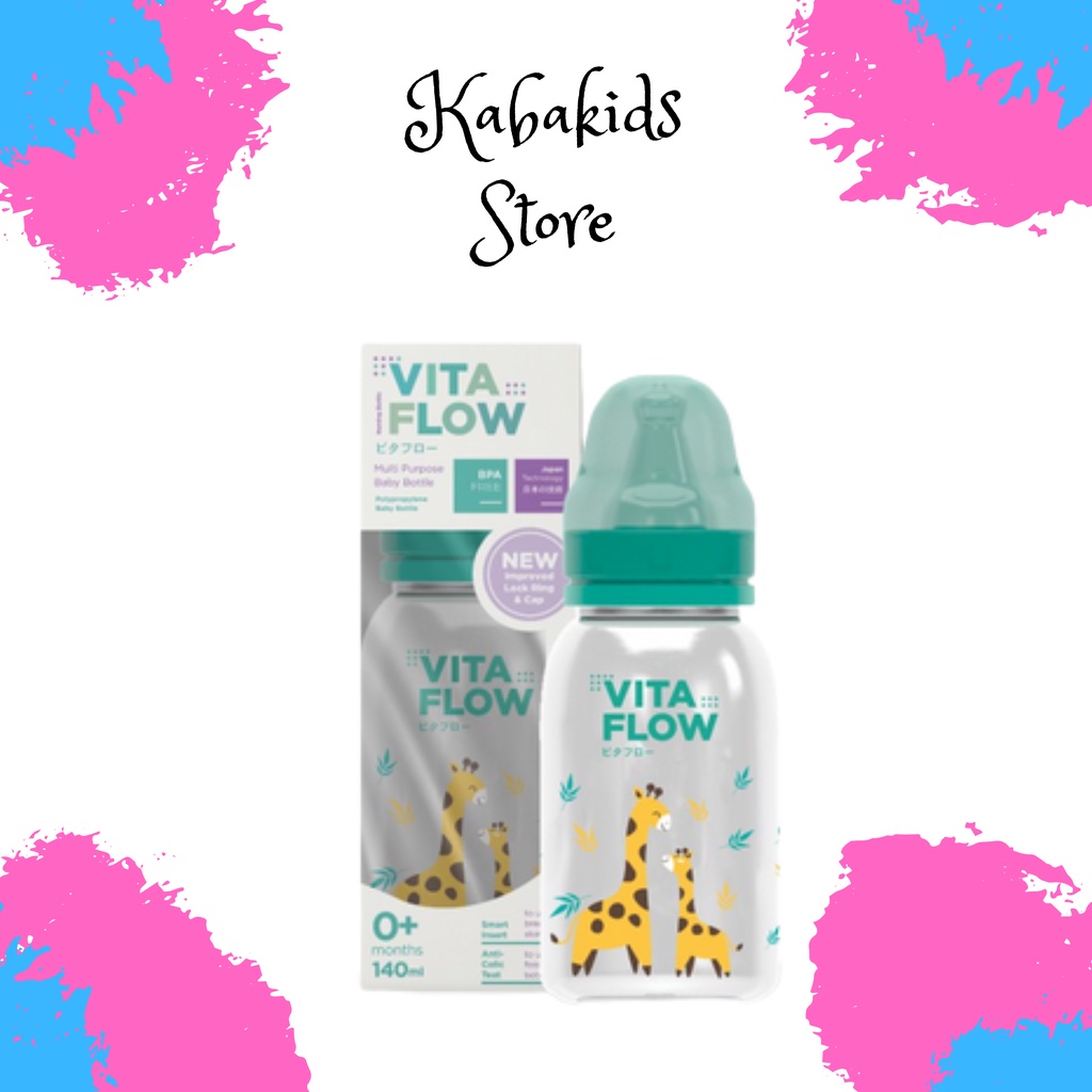 Jual Vita Flow Dot Botol Susu Anak Ukuran 60 140 240 Ml Vitaflow Botol ...