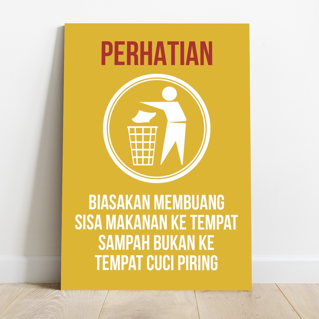 Jual Poster Kayu Biasakan Membuang Sisa Makanan Ke Tempat Sampah ...