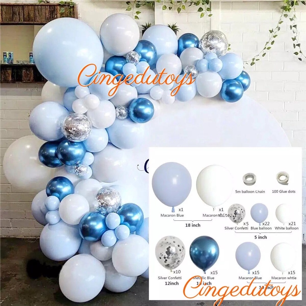Jual paket set dekorasi balon tema biru / pink 107 pcs | Shopee Indonesia