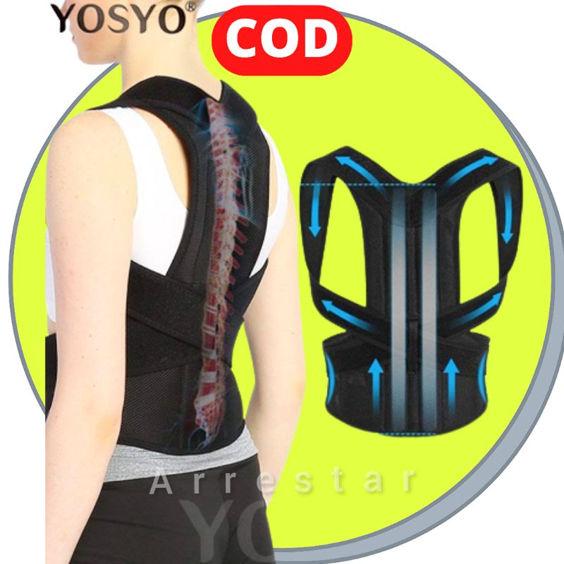 Jual (COD) Sabuk Terapi Penyangga Punggung Pria & Wanita Anti Bungkuk Posture Back Support Brace ...