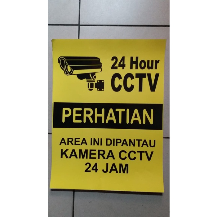 Jual SIGN STICKER PERHATIAN AREA INI DALAM PENGAWASAN CCTV 24 JAM | Shopee Indonesia