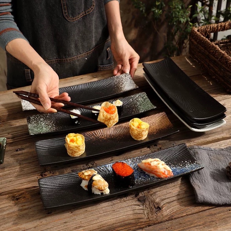 Jual Hoomey Japan Series Piring Keramik Sushi Roll Long Plate Panjang ...