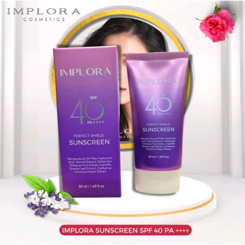 Jual IMPLORA PERFECT SHIELD SUNSCREEN SPF40 PA++++ 50ml | Shopee Indonesia