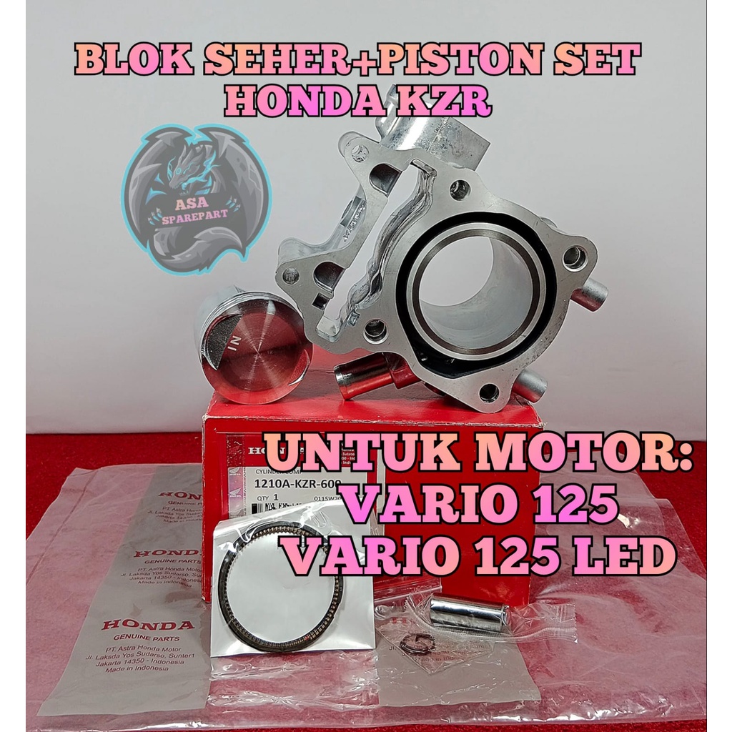 Jual BLOK + SEHER SET Kzr Motor Honda VARIO 125 Fi , VARIO 125 Esp LED , Vario 125 Helm In Fi ...