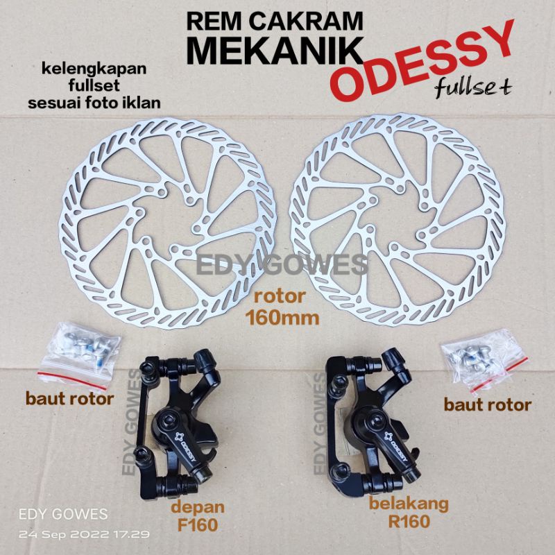 Jual Disc brake fullset Vertex rem cakram mekanik odessy 1 set sepeda ...