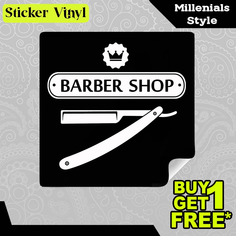 Jual Stiker Sticker Barber Shop Tukang Cukur Ganteng Desain Keren dan ...