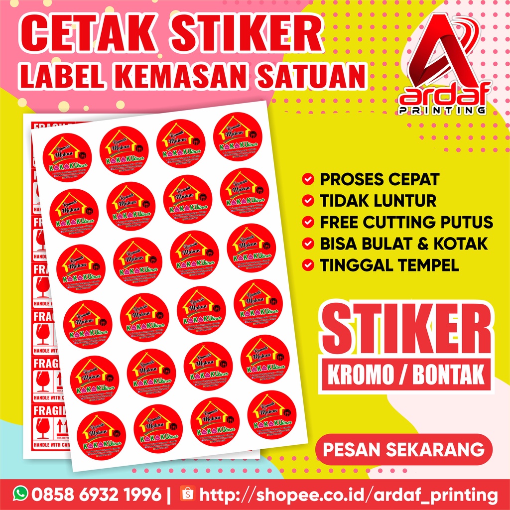 Jual Stiker Label Makanan Custom / Sticker Label Makanan / Stiker ...