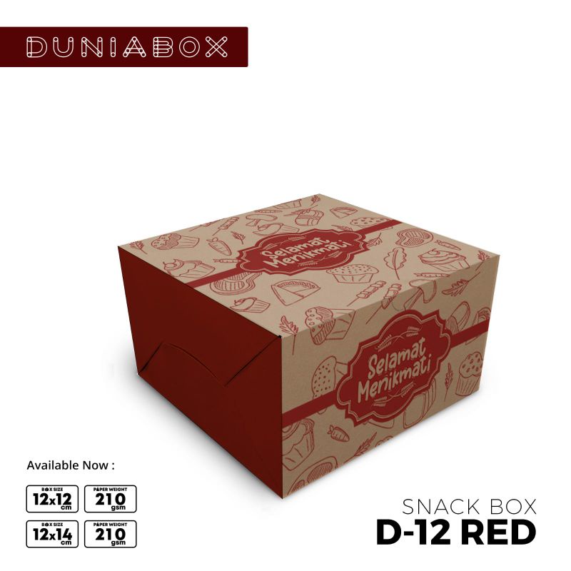 Jual isi 100pcs Dus Snack 12x12 & 12x14 / Dus Makan Kue | Shopee Indonesia