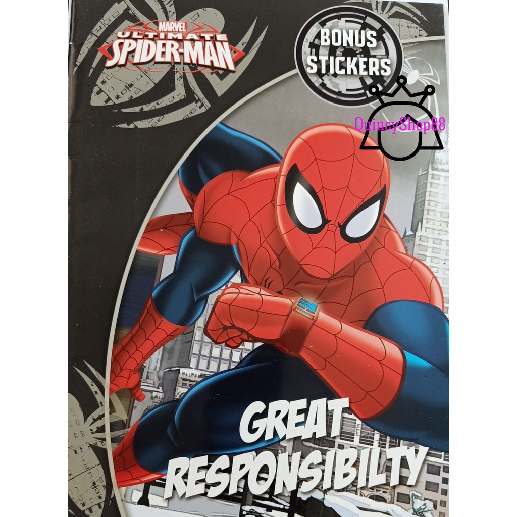 Jual Buku Mewarnai Marvel Spiderman " Great Responsibility"+ Bonus ...
