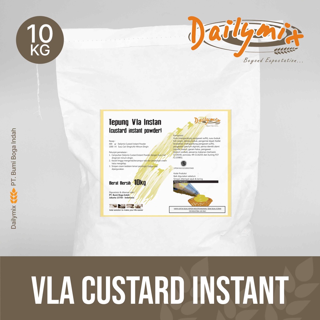 Jual ( Dailymix ) Tepung Premix Fla Custard Instant / Vla Custard 10kg ...