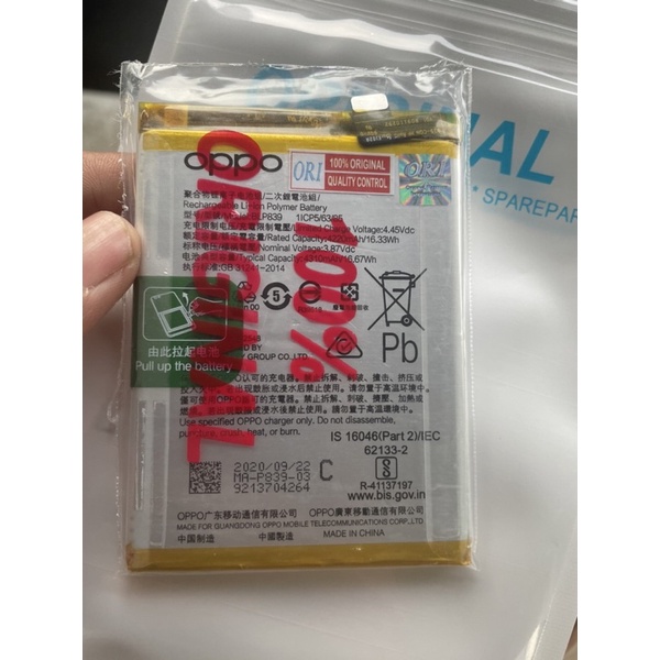 Jual Baterai Batre Battery OPPO RENO 5G 4 RENO 4F BLP839 Original ...