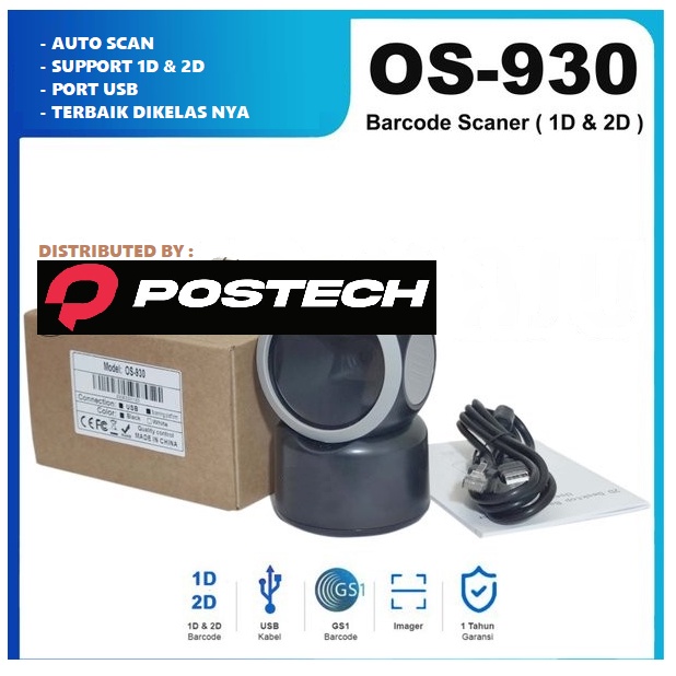 Jual Barcode Scanner 2D QR code Efaktur Autoscan Sensor OS-930 USB ...