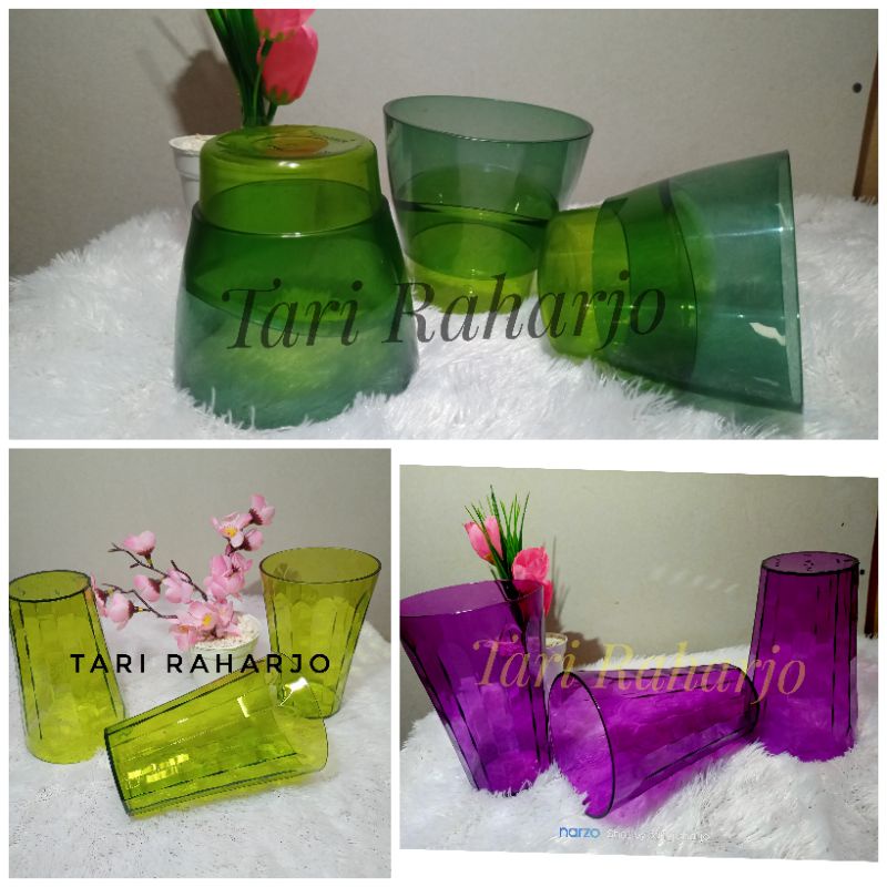 Jual prisma glass Tupperware gelas kristal murah ungu hijau | Shopee ...