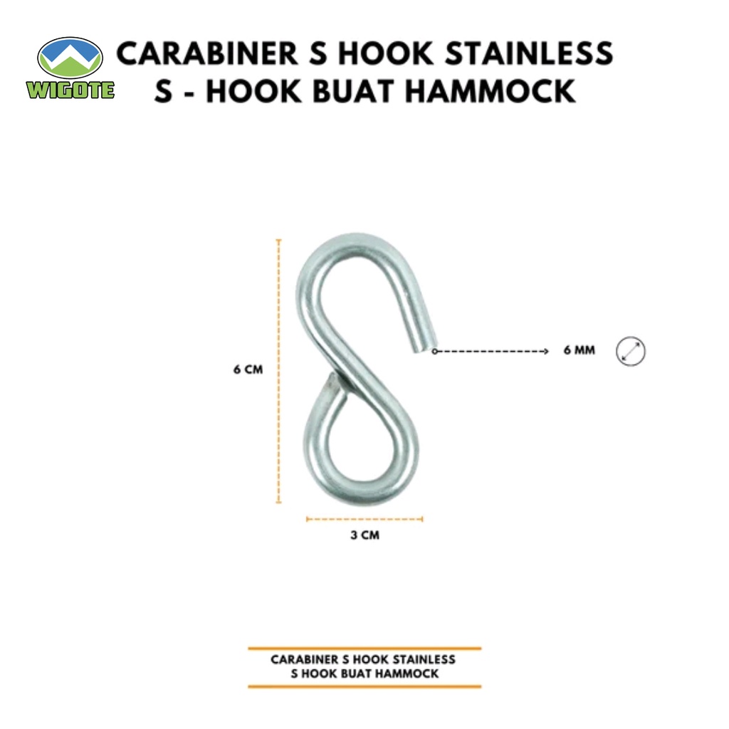 Jual S HOOK BESI STAINLESS HAMMOCK AYUNAN TIDUR GANTUNG SEPASANG 2 PCS ...