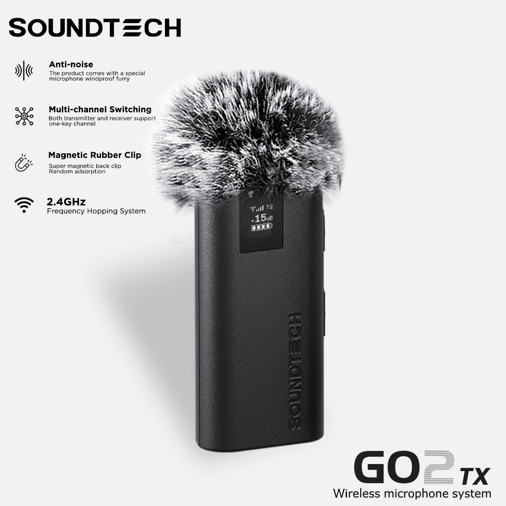 Jual SOUNDTECH GO2 Wireless Microphone System 2.4Ghz with Anti Noise ...