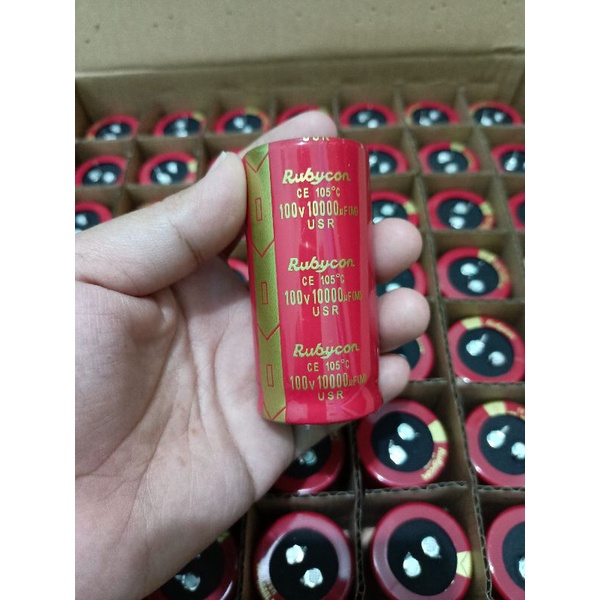 Jual elco 10000uf 100v rubycon merah Japan/elco 10000uf 100v rubycon | Shopee Indonesia