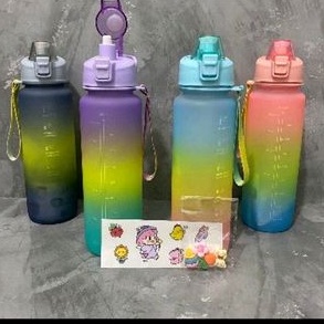 Jual botol rainbow 1 liter botol viral botol gradasi botol korea ...