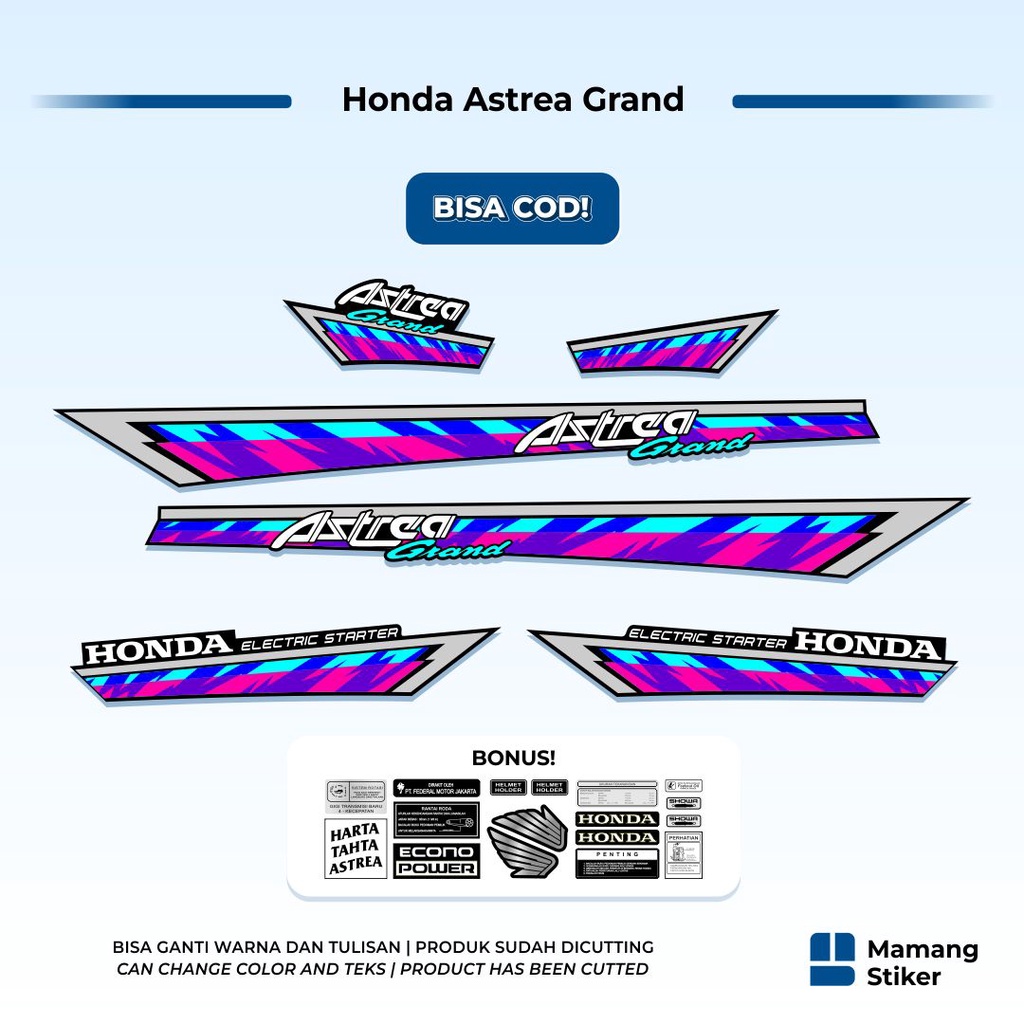 Jual Striping Honda Astrea Grand Bulus Variasi (7) Sabit Legenda 93 94 ...