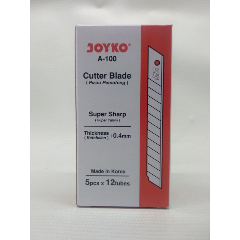 Jual Isi Cutter / Refill Pisau Cutter Joyko A - 100 / (1pak) | Shopee ...
