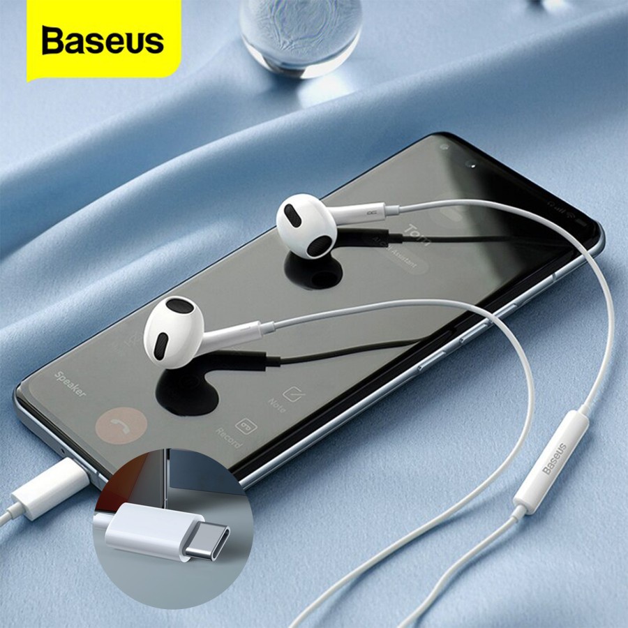 Jual BASEUS HEADSET HANDSFREE ENCOK TYPE-C WIRED EARPHONE C17 MIC ...