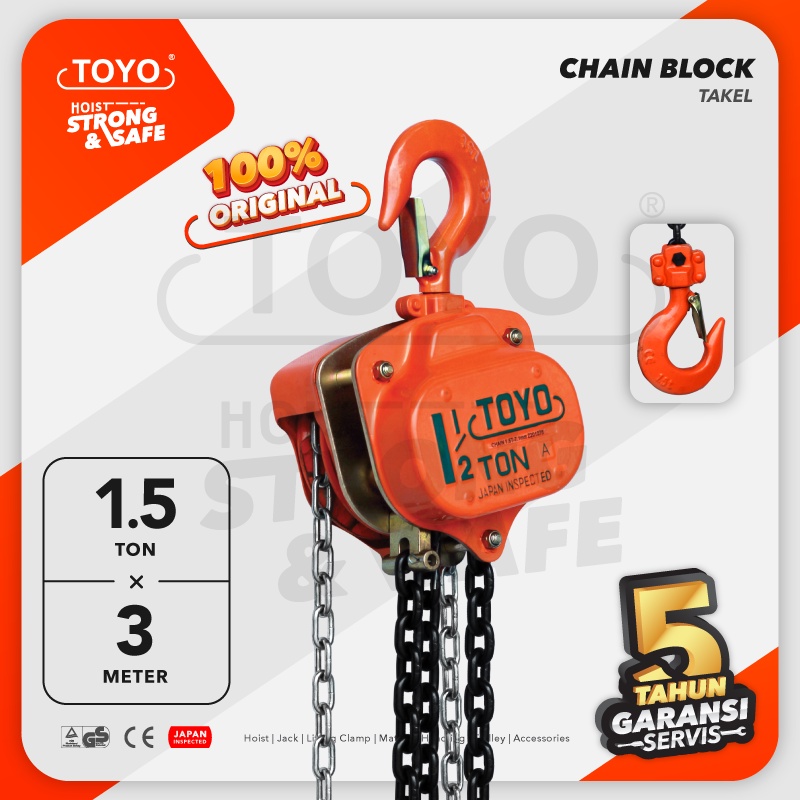Jual TOYO Chain Block / Takel 1.5 Ton x 3 Meter | Shopee Indonesia
