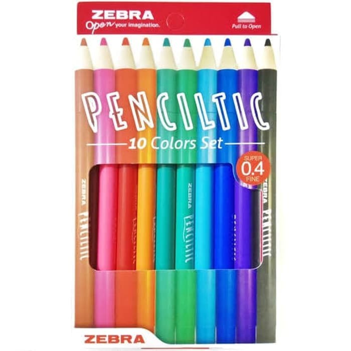 Jual Penciltic Pen ZEBRA 10 Colours in 1 Set 0.4mm | Shopee Indonesia
