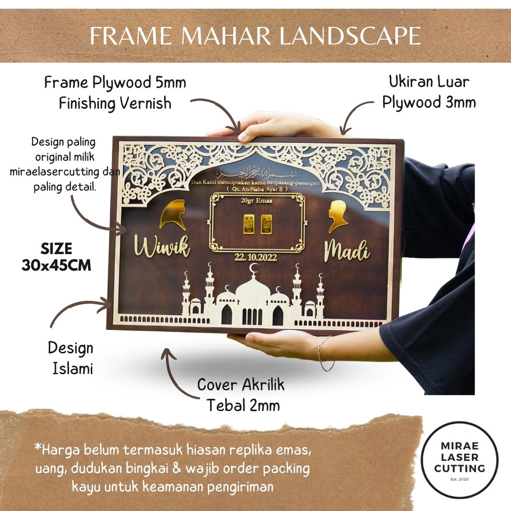 Jual Mahar Laser Cutting / Bingkai Mahar / Mahar Pernikahan Islami ...