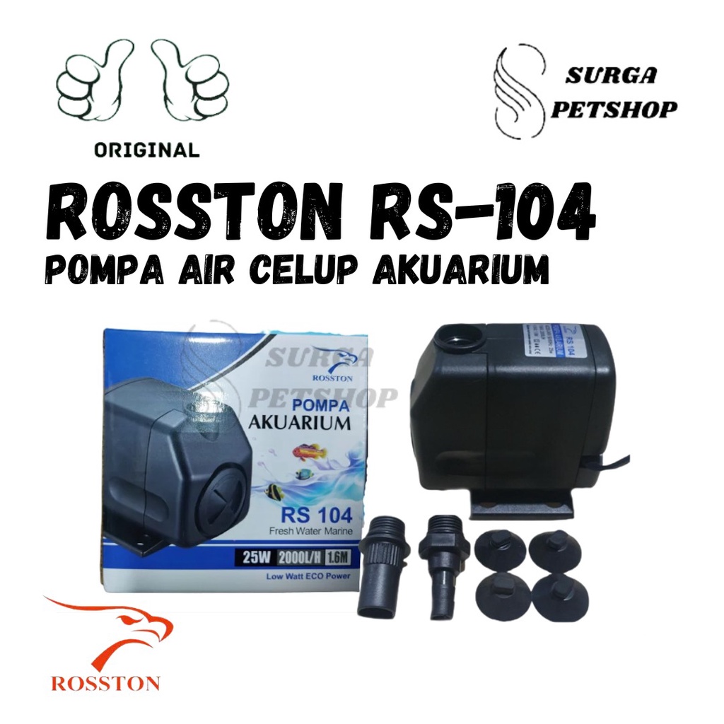 Jual Rosston RS 104 Pompa Air Celup Aquarium Hidroponik Kolam Ikan 25 ...